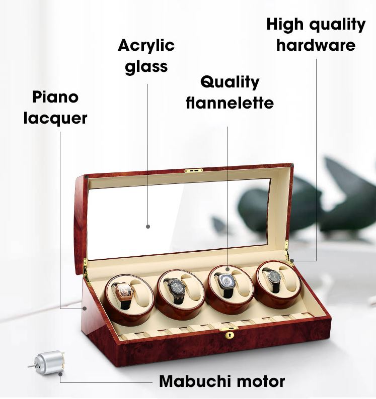 WATCH WINDER BOX WOOD WATCH WINDER AUTOMATIC VERTICAL 17 WATCHES ...