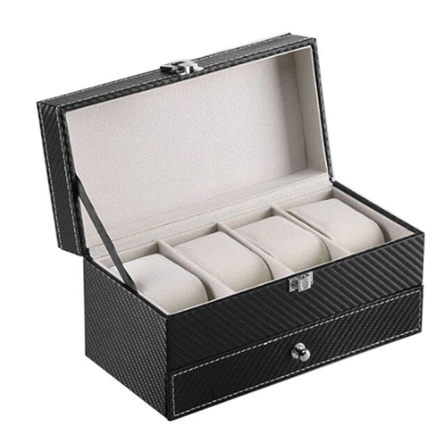 CARBON -WATCH -BOX -4- WATCHES - Watchbox Store