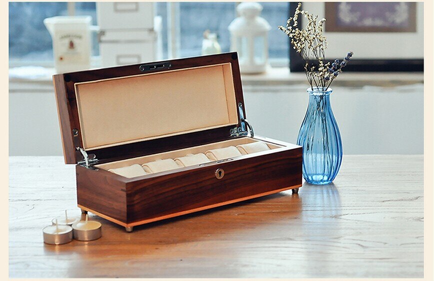 WATCH -BOX -WOOD- 5 -WATCHES- WALNUT - Watchbox -Store – Watchbox Store