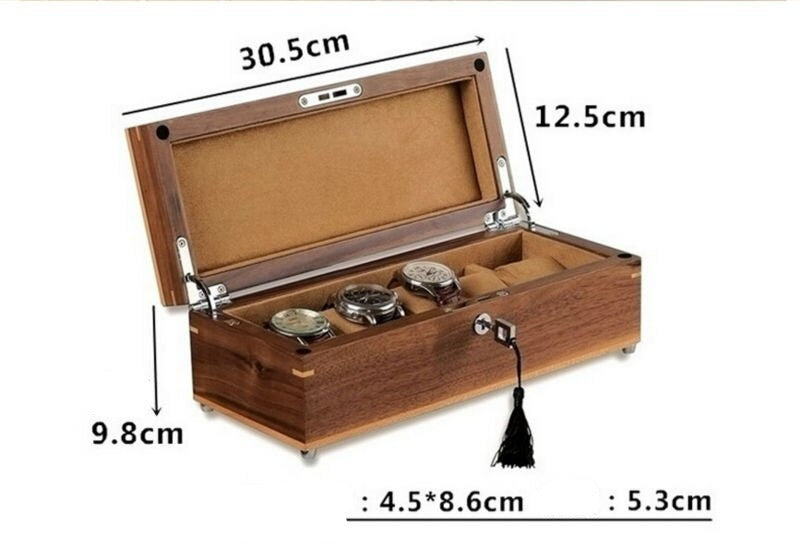 WATCH -BOX -WOOD- 5 -WATCHES- WALNUT - Watchbox -Store – Watchbox Store