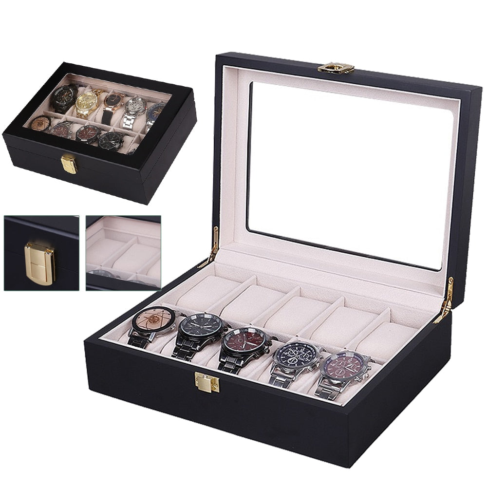 WATCH -BOX -MENS- WOOD - 10- WATCHES - Watchbox -Store – Watchbox Store