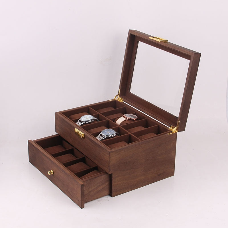 WATCH- BOX -WALNUT -WOOD- FOR -18- WATCHES - Watchbox- Store – Watchbox ...