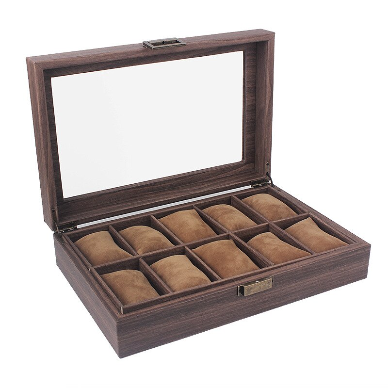 WATCH -BOX -SOLID -WOOD- 10- WATCHES -WALNUT -MOCHA - Watchbox- Store ...