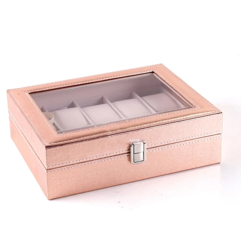 WATCH- BOX- FOR -WOMEN -WOOD -10 -WATCHES - PINK - Watchbox- Store ...