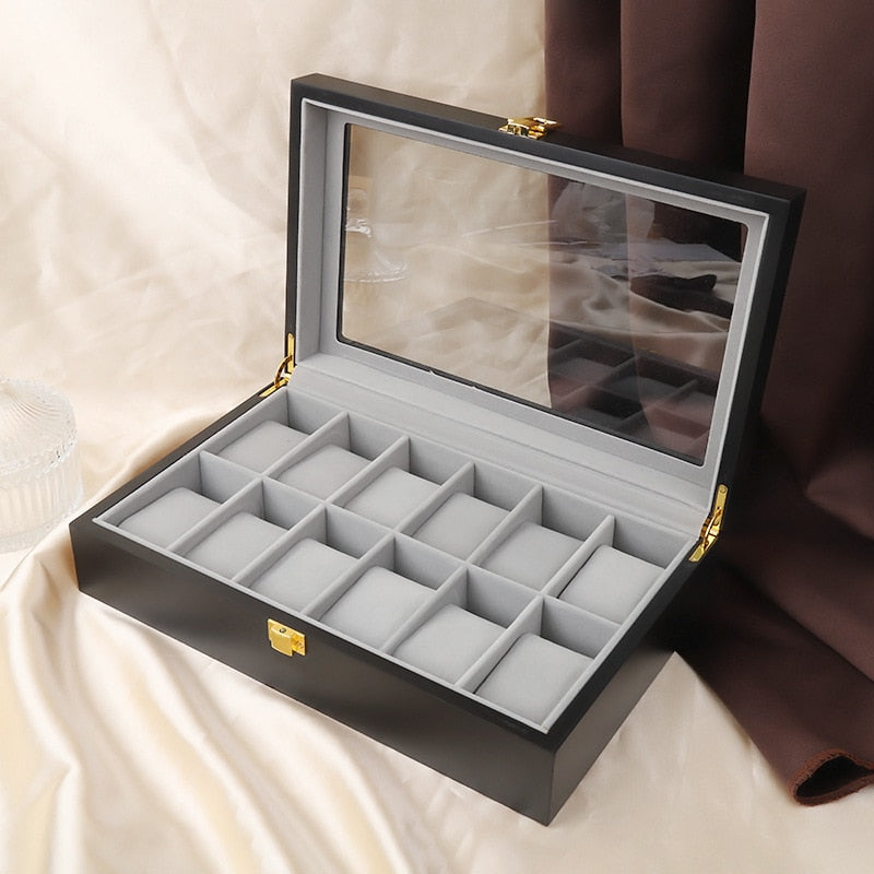 WATCH -BOX- LADIES -WOOD- 6 -WATCHES - GOLD - Watchbox- Store ...
